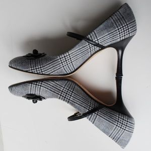 Faconnable | Shoes | Faconnable Gray Plaid Pumps 3d Flower Size 85m ...